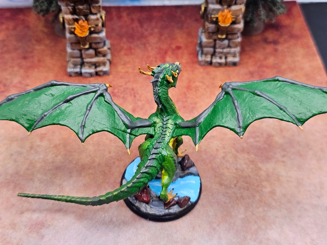 Young Dragon Exploring Hand Painted Dnd RPG Tabletop Gaming - Etsy
