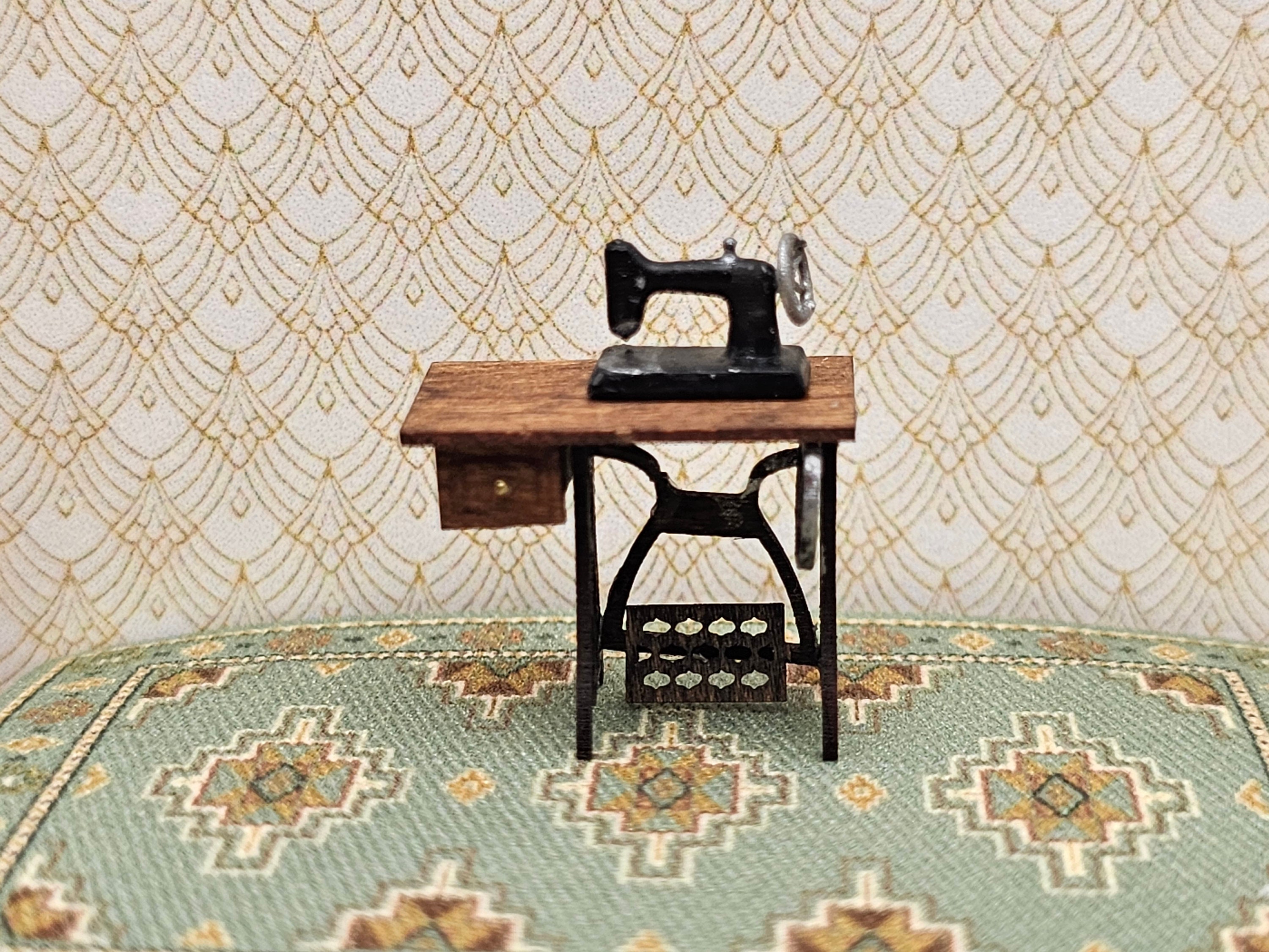 Treadle Sewing Machine Finished Handmade Quarter 1/4 Scale Dollhouse ...