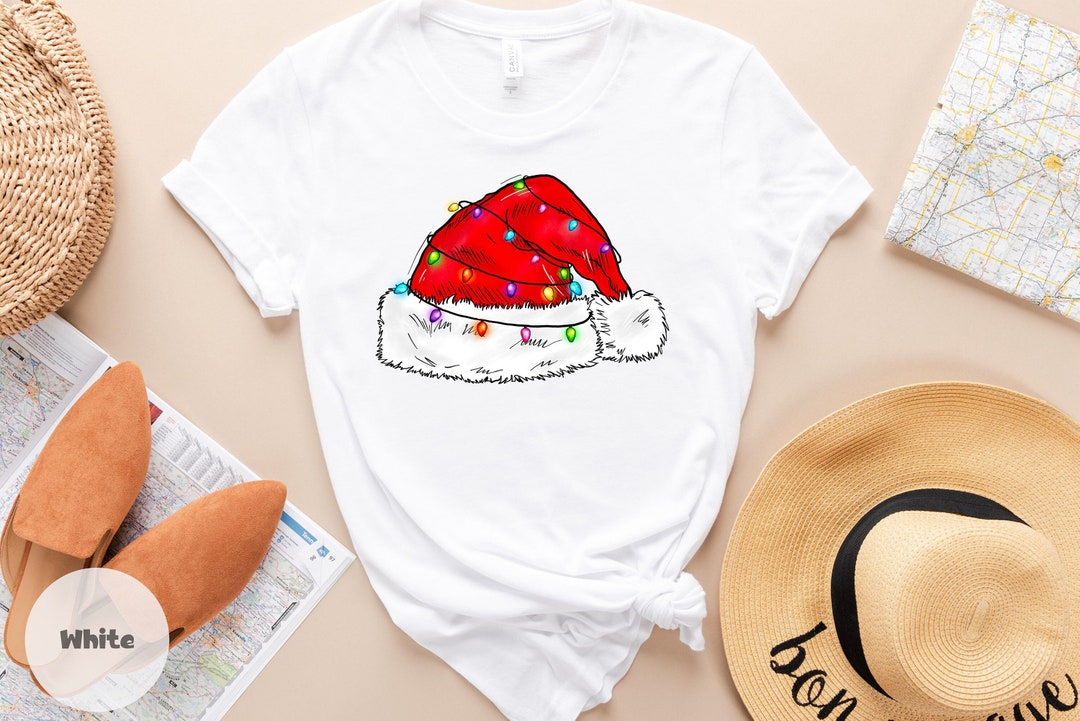 Red Santa Hat Shirt, Matching Family Christmas Shirt, Custom Santa ...