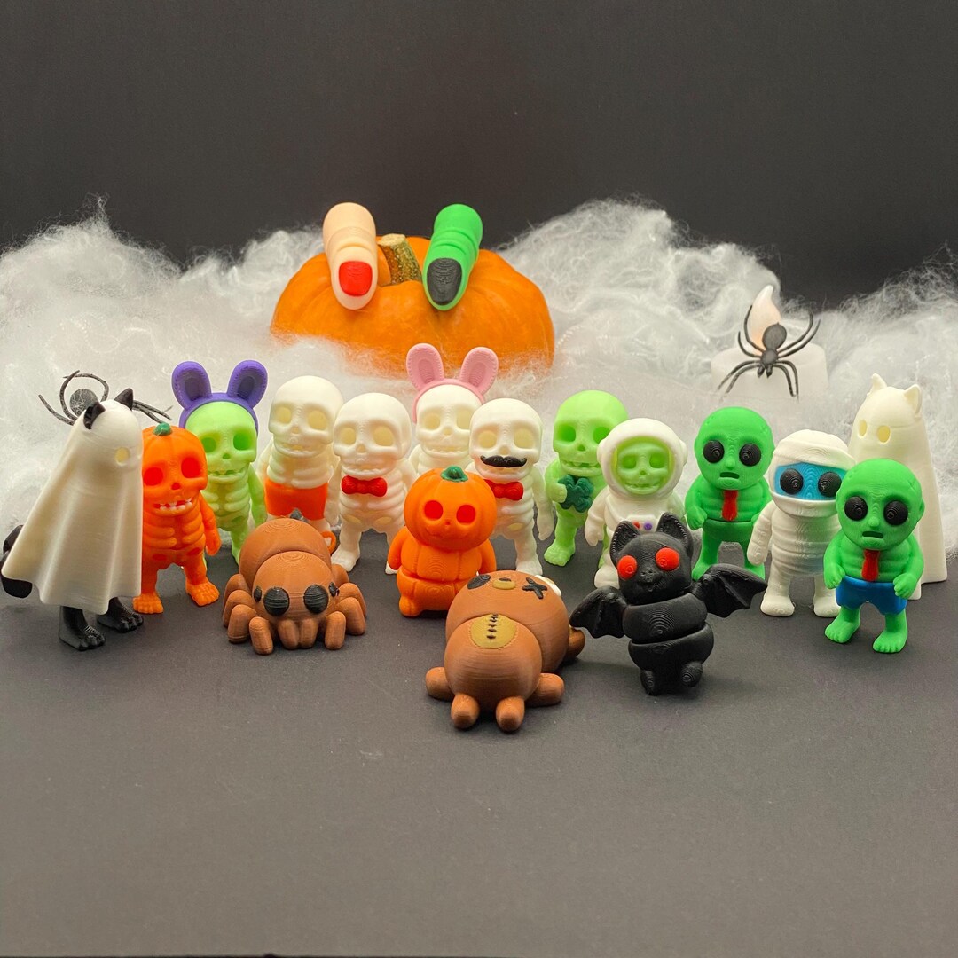 Spooky 3D Printed Mini Halloween Figures: Sensory Fidget Toy Set - Etsy UK