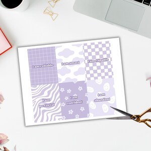 Purple Affirmation Cards Canva Template, Craftcore Affirmation Cards ...