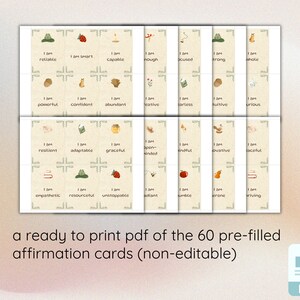 I Am Affirmation Cards Canva Template, Cottagecore Affirmation Cards ...