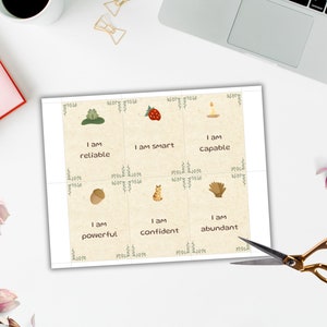 I Am Affirmation Cards Canva Template, Cottagecore Affirmation Cards ...