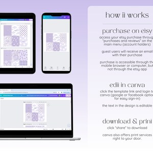 Purple Affirmation Cards Canva Template, Craftcore Affirmation Cards ...
