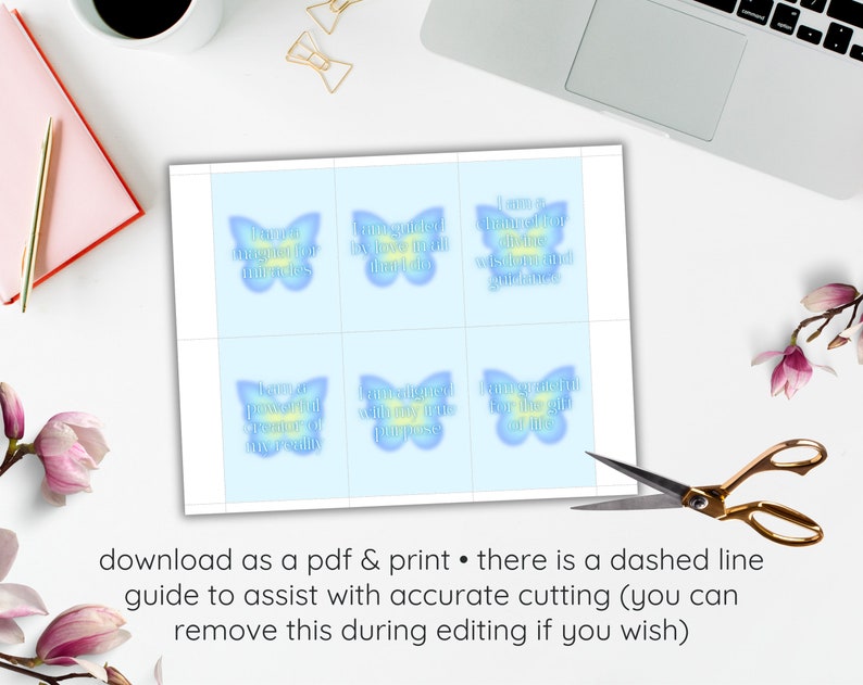 Positive Affirmation Cards Canva Template, Y2K Butterfly Affirmation ...