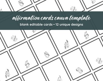 Green Affirmation Cards Canva Template, Craftcore Affirmation Cards ...