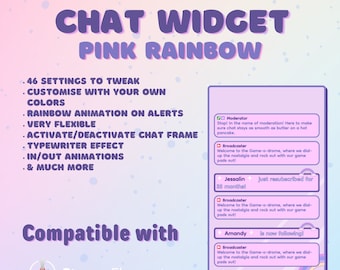 Customizable Gradient Twitch Chat Widget Animated Works - Etsy