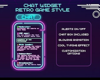 Neon Pink Blue Chatbox Overlay for Streamers Premade Twitch - Etsy