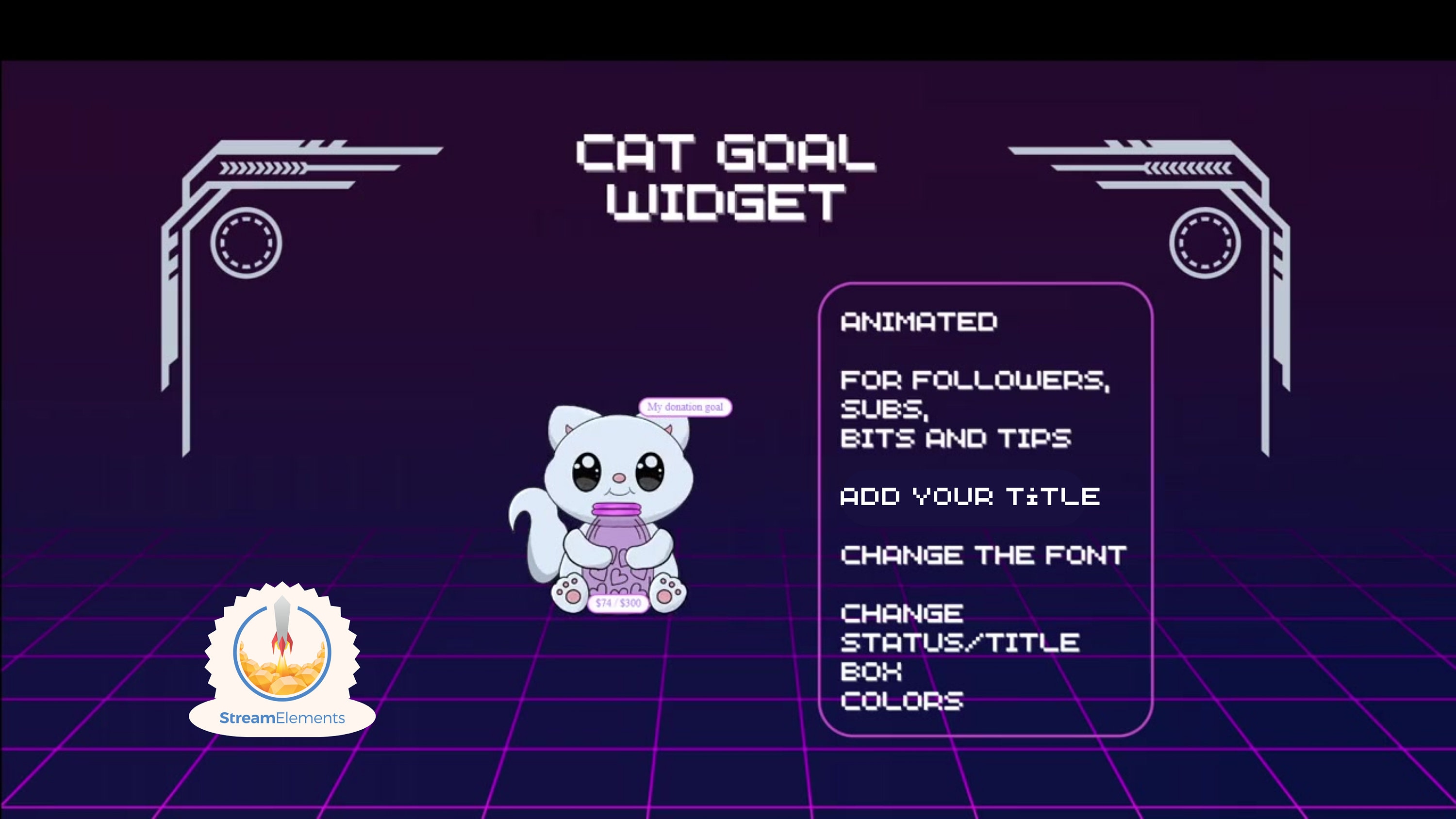 Cat Goal Widget for Twitch: Animated, for Followers/subscribers/bits ...