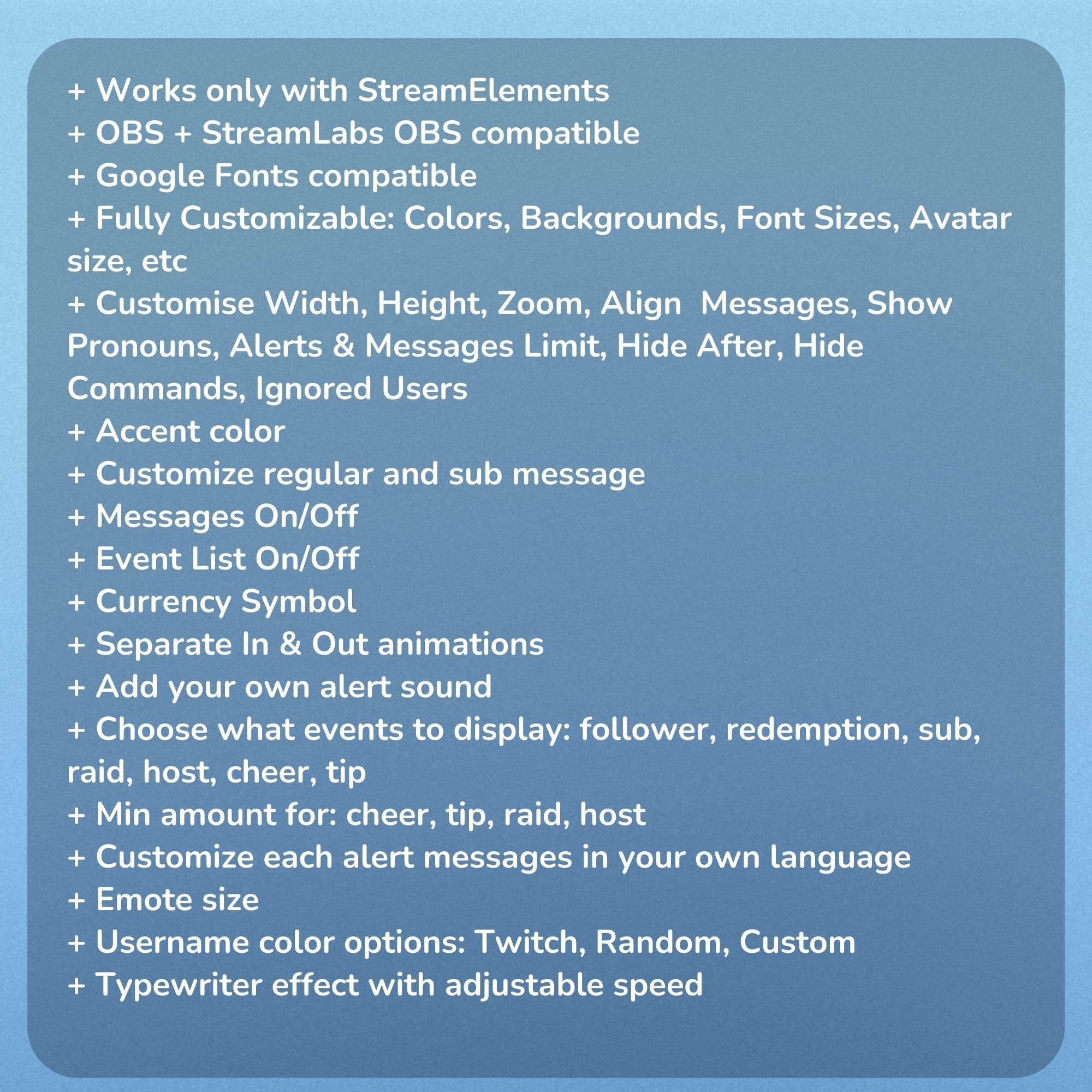 Minimal Twitch Chat With Event List and Pronouns, Emotes, Typewriter ...