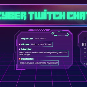 Cyberpunk Inspired Twitch Widget, Stream Chat Overlay, Streamelements ...