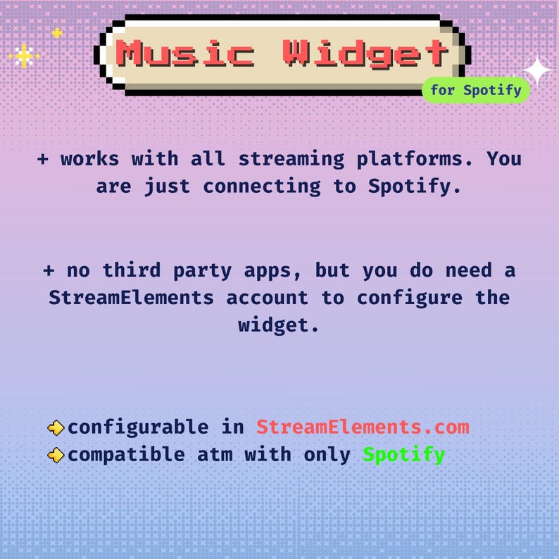 Pixel Spotify Music Widget, Currently Playing Song for Streamers ...