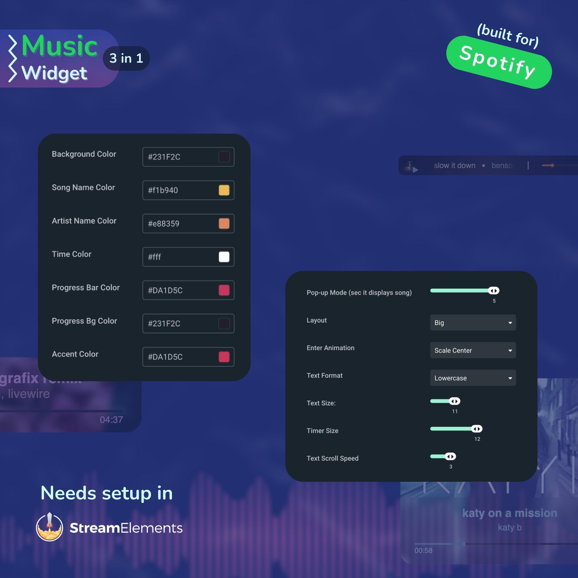 Spotify Music Widget for Streamers, 3 in 1, Currently Playing Song ...