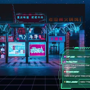 Cyberpunk Twitch Chat Widget: Green Neon Chat Box With Animations and ...