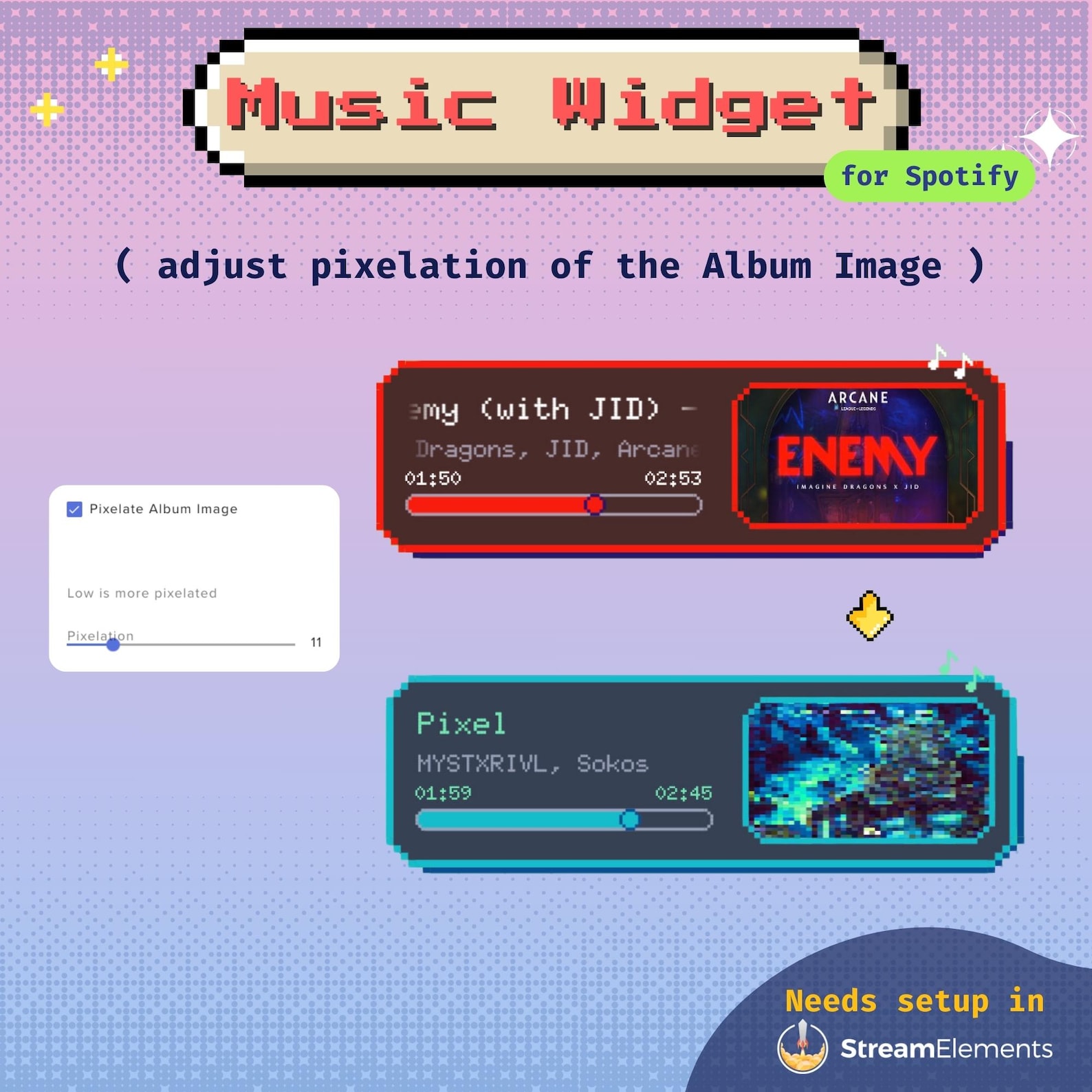 Pixel Spotify Music Widget, Currently Playing Song for Streamers ...