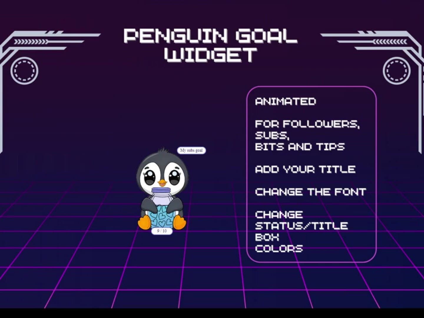 Penguin Goal Widget for Twitch - Animated, for Followers/subscribers ...