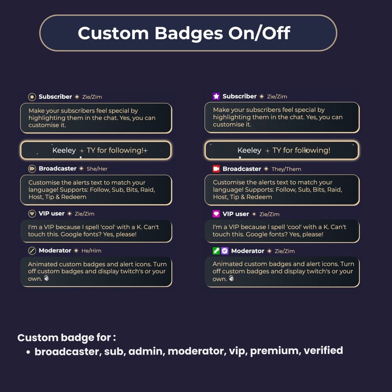 Twitch Chat With Animations, Events and Pronouns, Chat Box Included ...