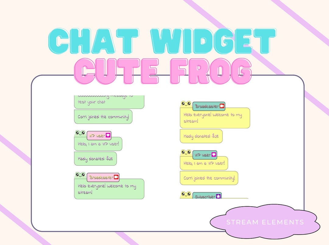 Twitch Chat Widget - Cute Frog Customizable Chat Box - Etsy