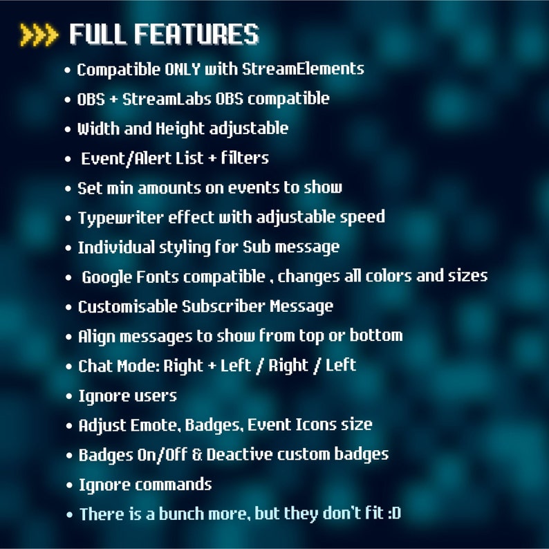 Twitch Pixel Chat AVATARS, Event List, Animated Badges, Emotes ...