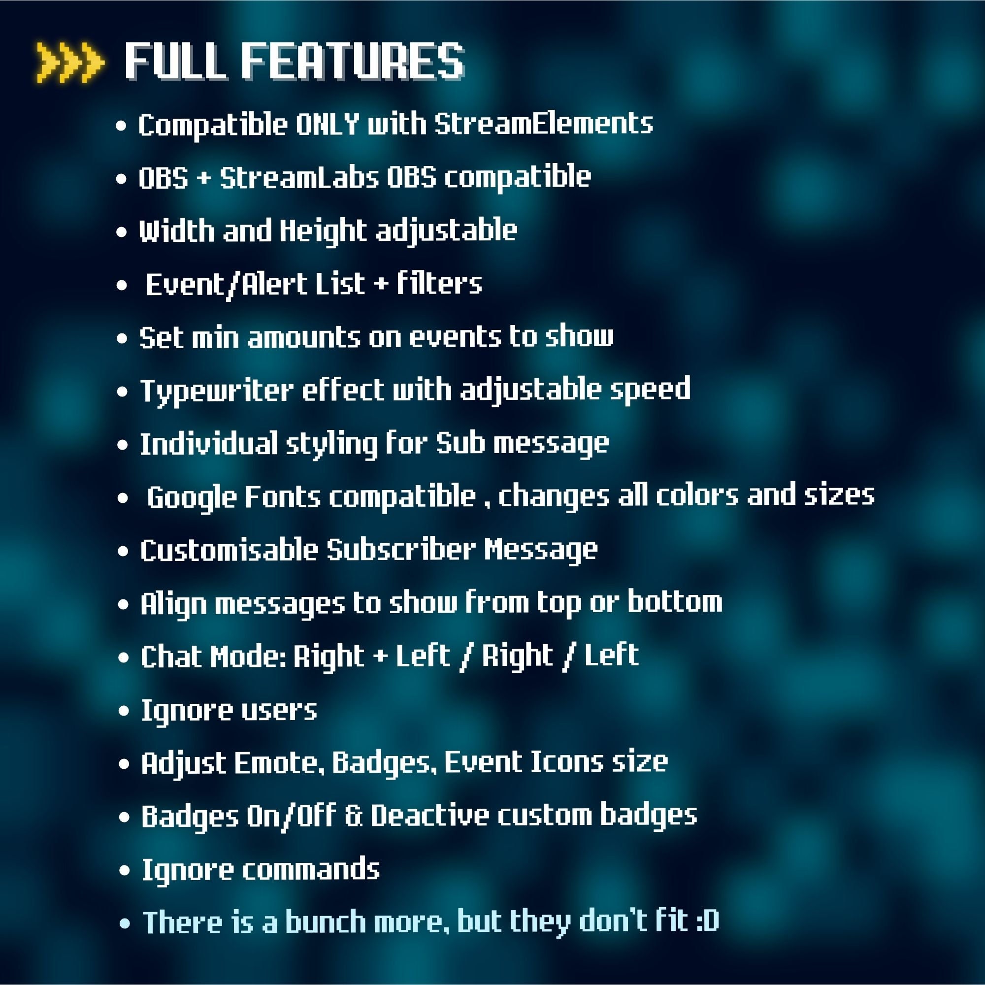 Twitch Pixel Chat AVATARS, Event List, Animated Badges, Emotes ...