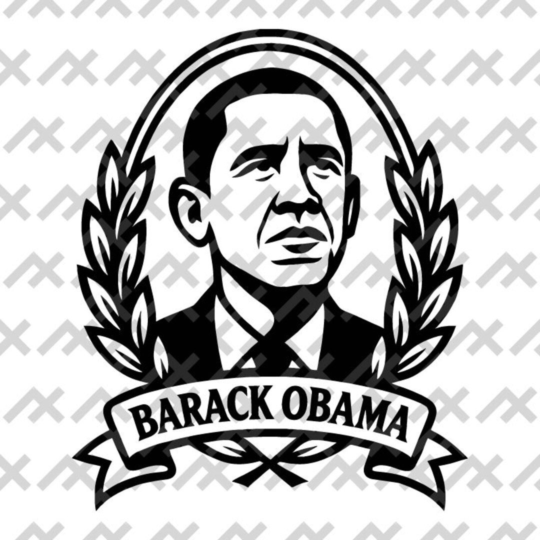Barack Obama Crest Vector – Black and White Graphic (digital Download ...