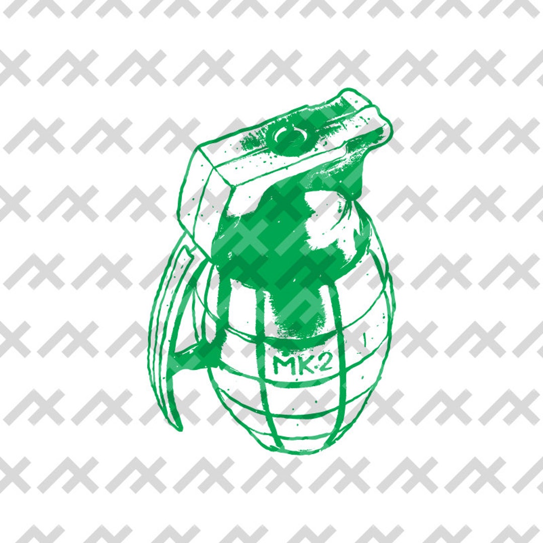 Grunge Grenade Vector Illustration - Military-inspired Digital Art ...