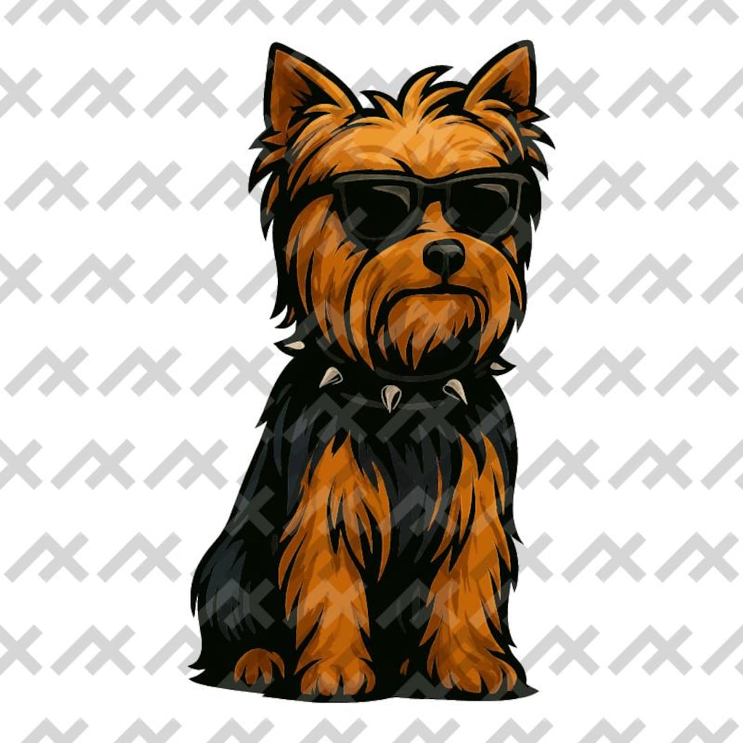 Yorkie PNG SVG – Cool Yorkshire Terrier Digital Art, Bold Cartoon Dog ...