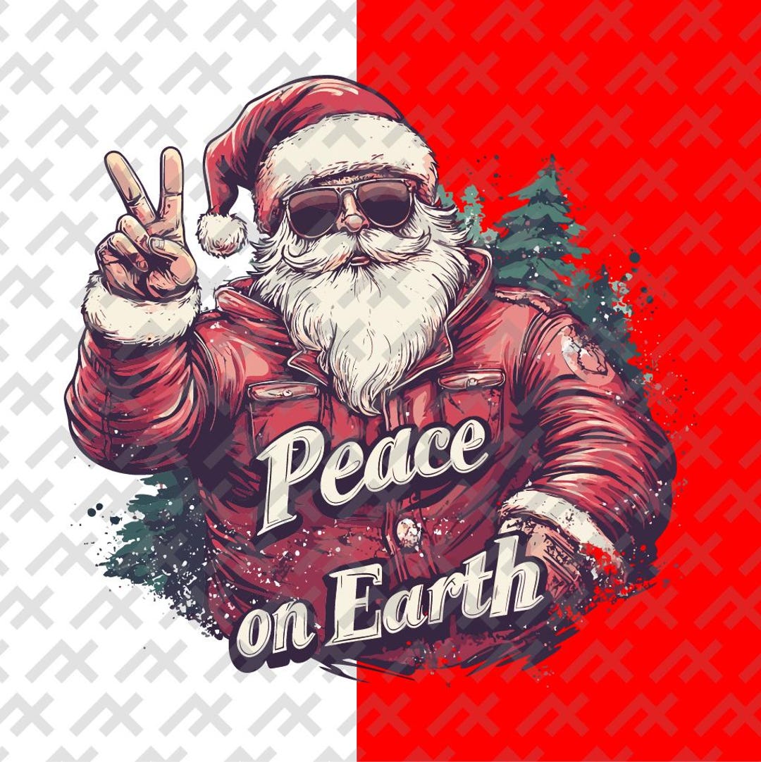 Gangsta Santa 'peace on Earth' Christmas Design – SVG, PNG, PDF, Eps ...