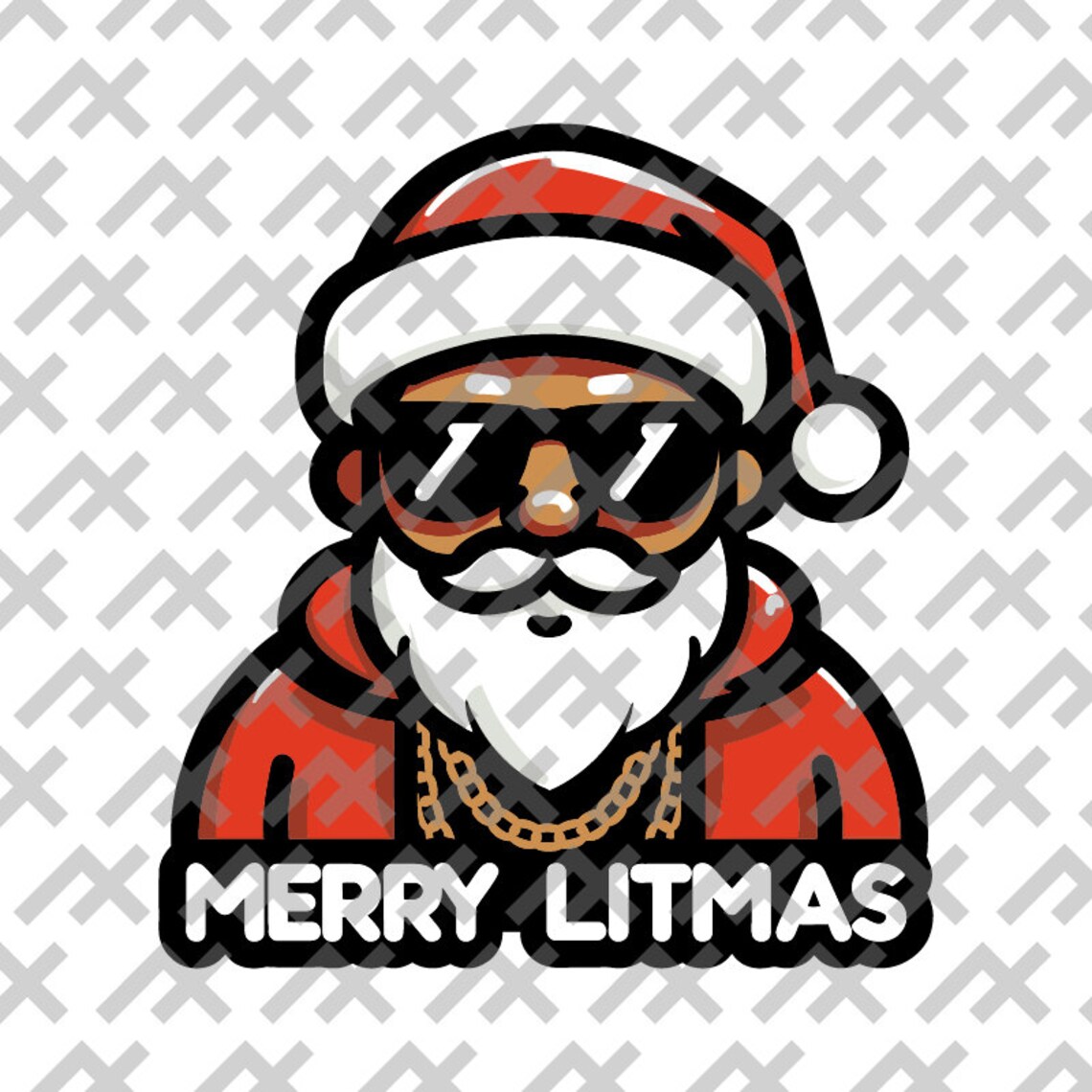 Merry Litmas Hip-hop Santa Svg, Png, Pdf, Dxf File - Cool & Urban Santa ...
