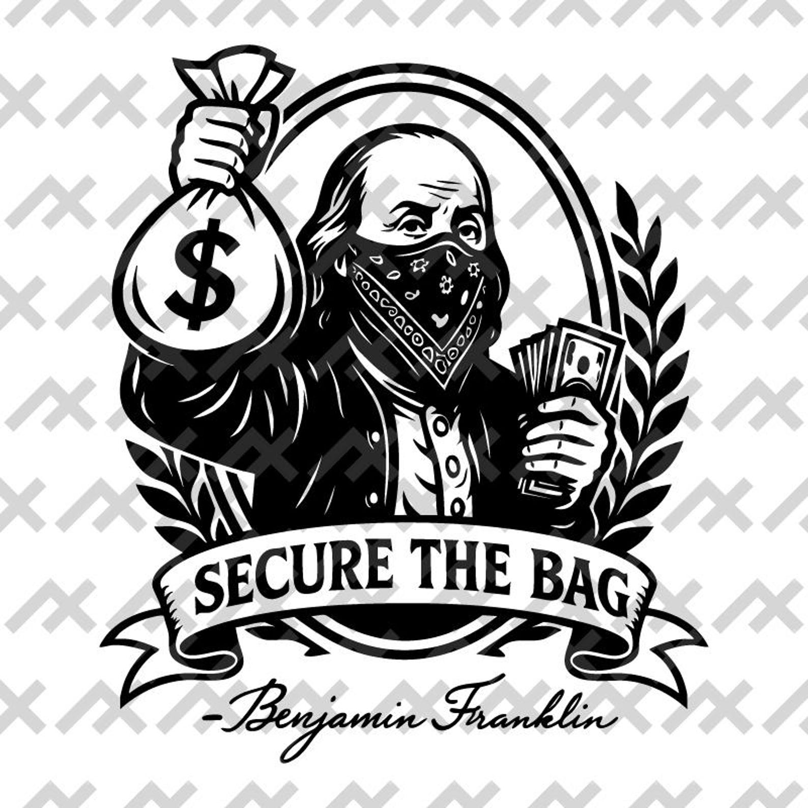 Gangster Benjamin Franklin SVG: Urban Money Bag Design (digital ...