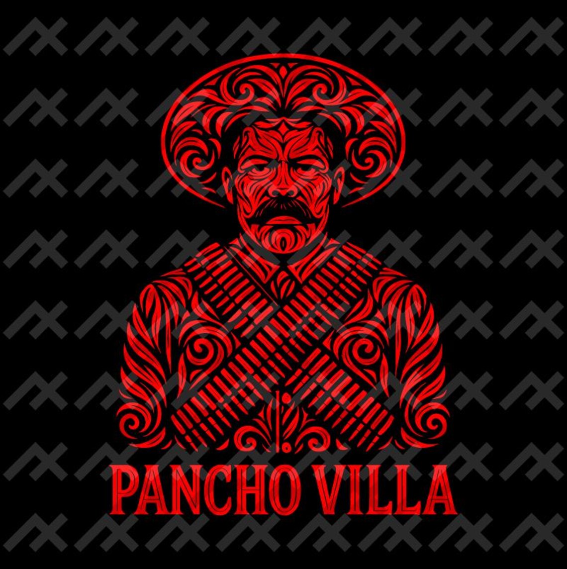 Pancho Villa | Red on Black Vector Design Eps Pdf Png Svg - Etsy