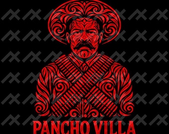 Pancho Villa | Red on Black Vector Design Eps Pdf Png Svg - Etsy