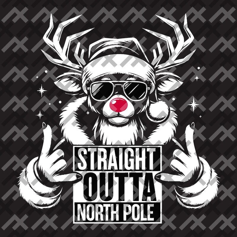 Rap Hip-hop Rudolph SVG Svg/png/dxf/pdf Straight Outta North Pole ...