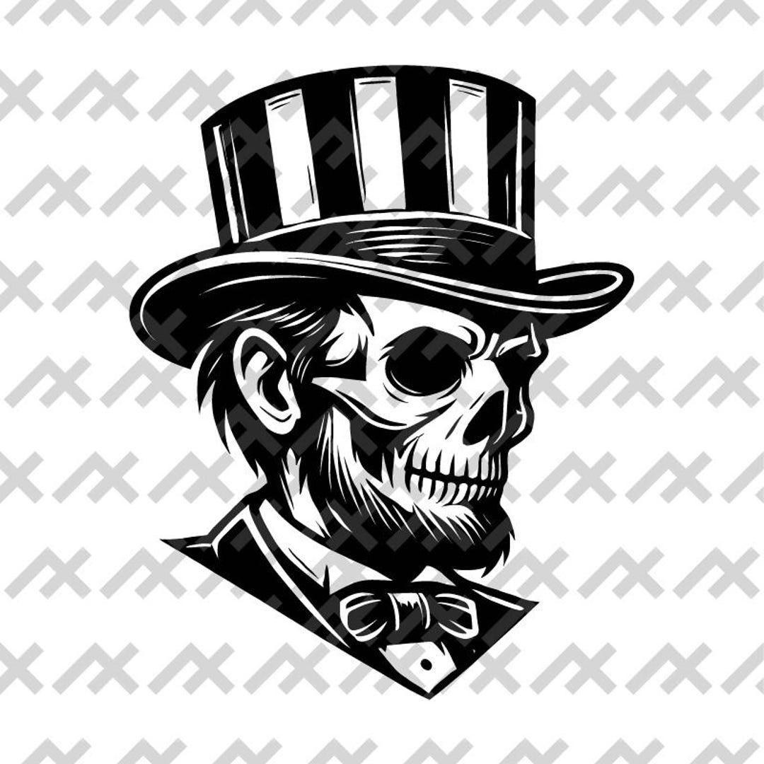 Abraham Lincoln Skeleton Sticker Design | Bold Vector Illustration ...