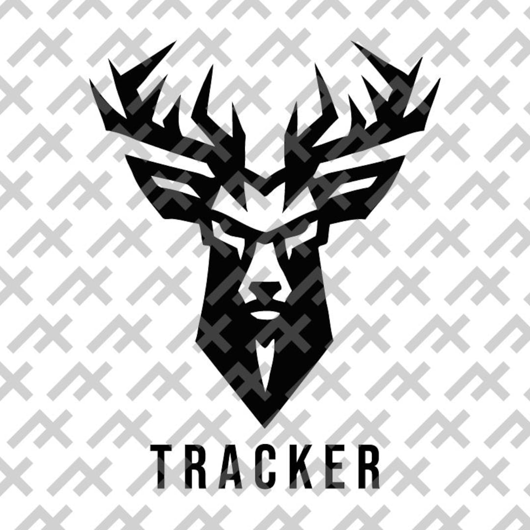 TRACKER Hunting Logo | Bold Modern Deer Antler Design | Geometric ...