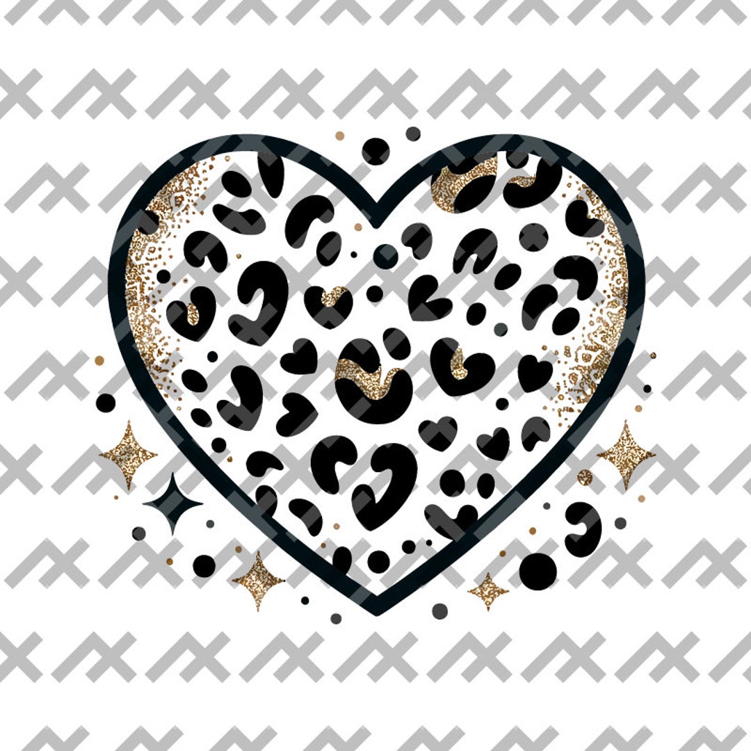 Boujee Glitter Leopard Heart Design - Luxurious Animal Print Svg/png ...