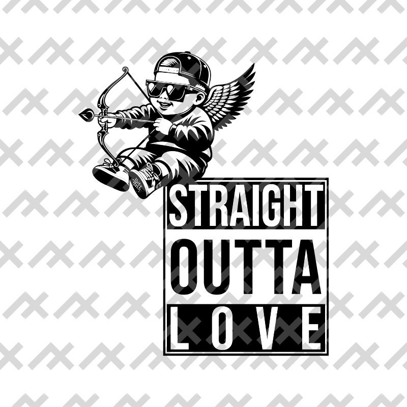 Straight Outta Love Bold Cupid Digital Art Valentine's Day Files - Etsy