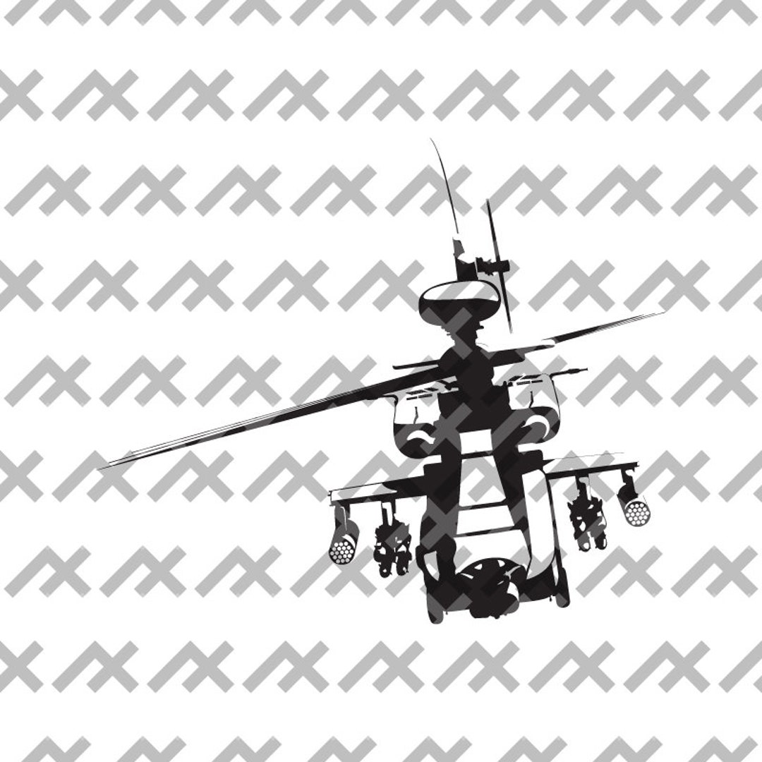 Military Apache Helicopter Svg/png/eps/pdf - Aerial Combat Digital ...
