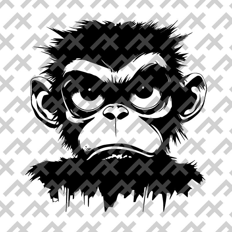 Monkey Face Stencil Design - Digital SVG PNG PDF Dxf Files - Etsy