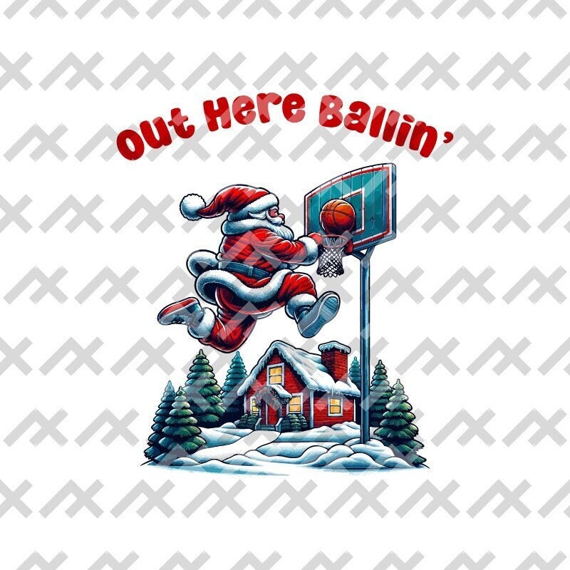 Slam Dunk Rap Santa SVG - Holiday Hoops Digital Art - Downloadable Svg ...