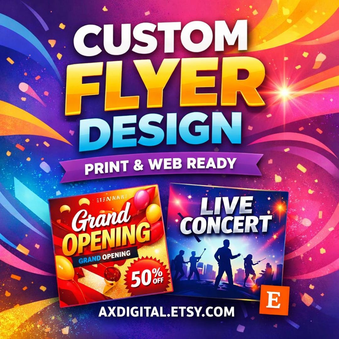 Custom Flyer Design – Print & Web Ready (digital Deliverable) - Etsy
