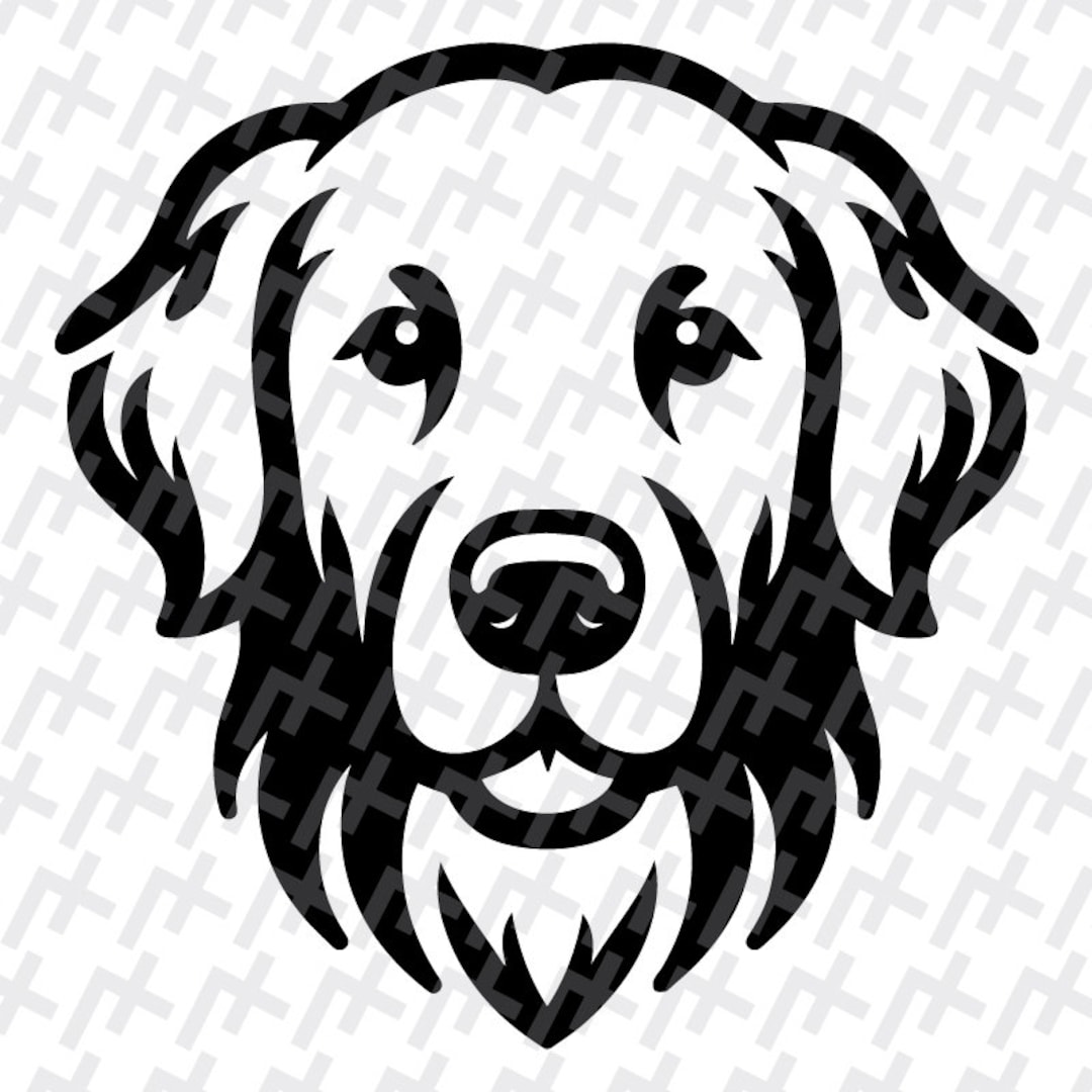 Golden Retriever Silhouette Vector Art: Dog Face SVG (digital Download ...