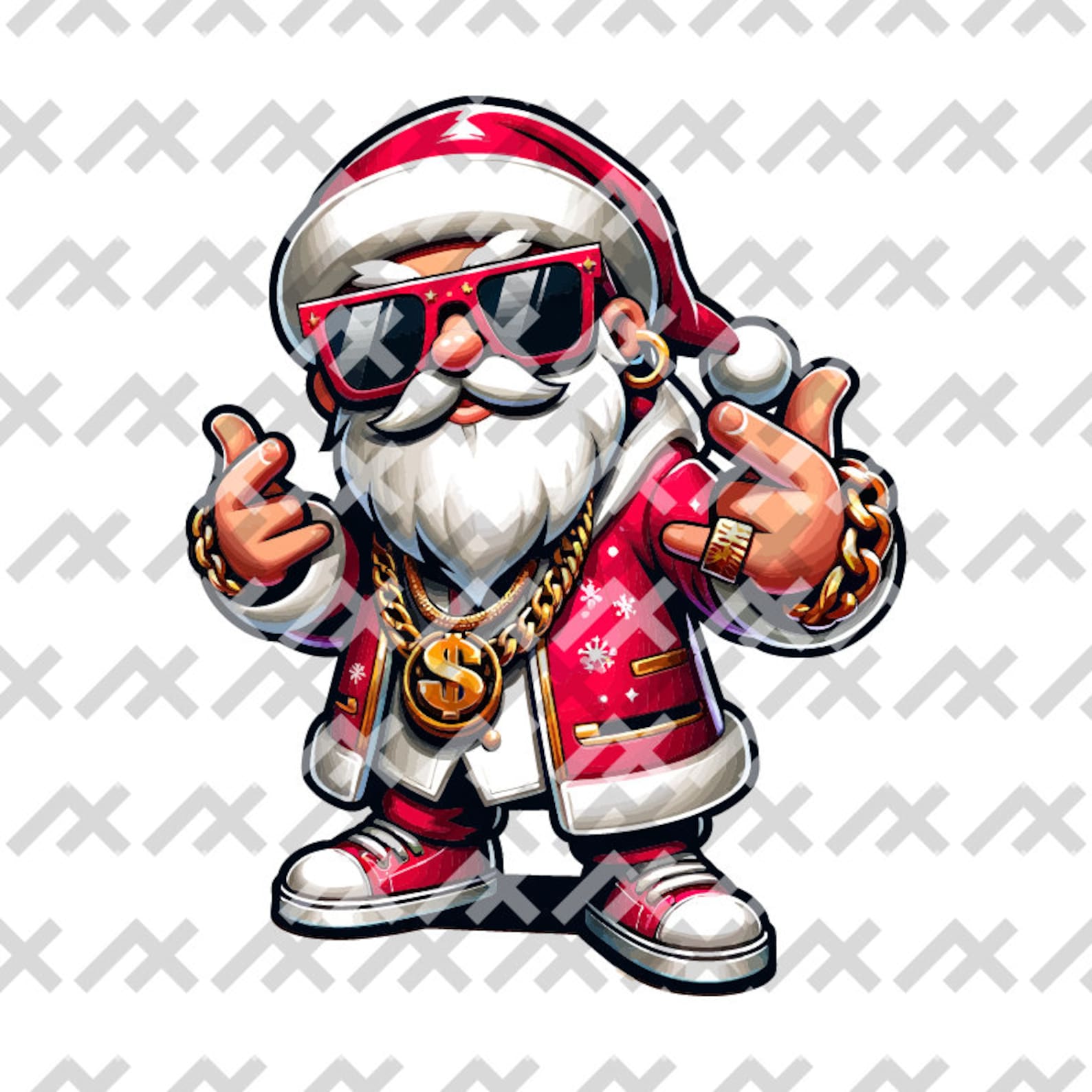 Gangsta Santa SVG - Stylish Hip-hop Santa Claus Digital Art - Dxf, Pdf ...