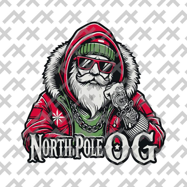 Hip-hop Santa Clipart | Urban Christmas SVG (digital Download) - Etsy