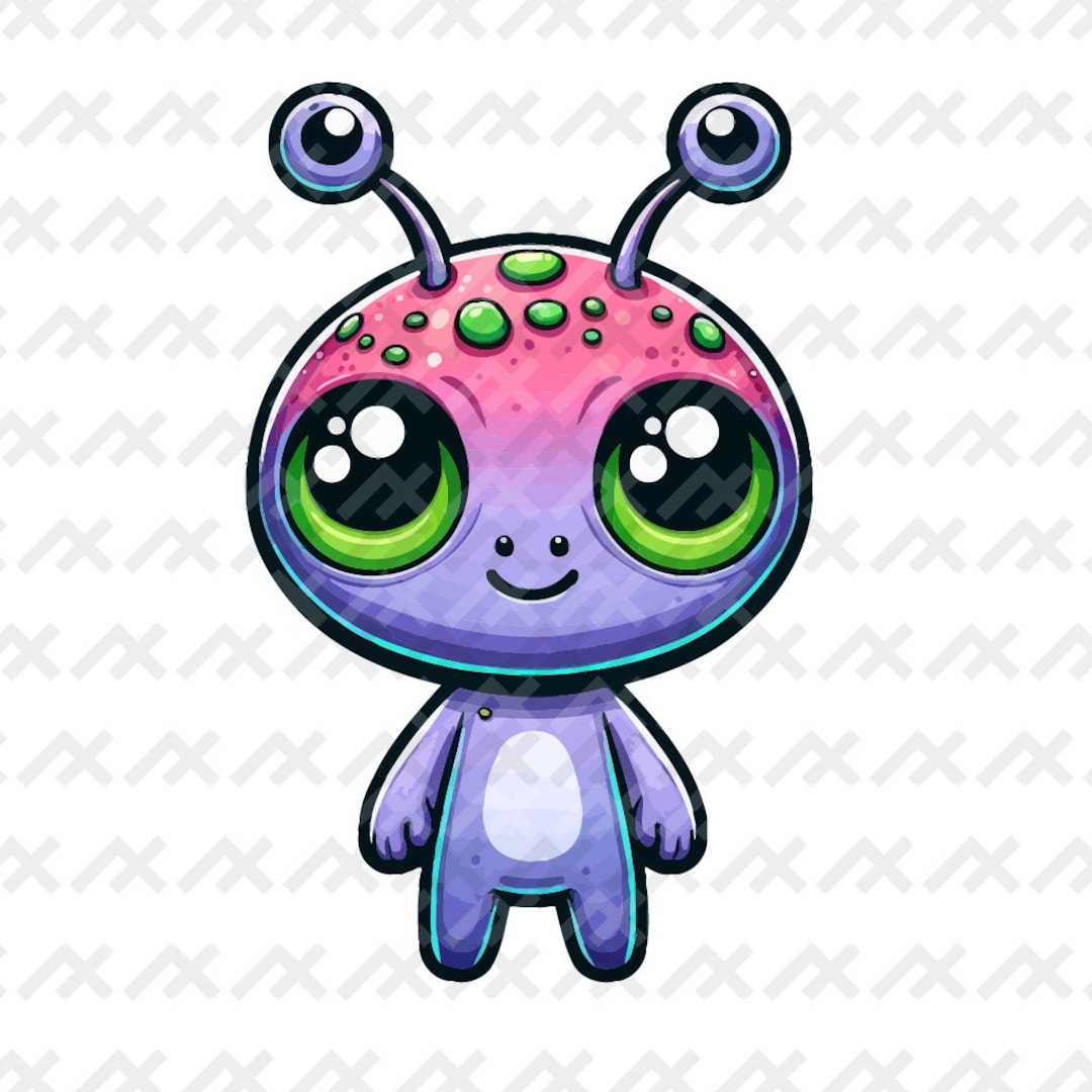 Cute Alien Character Illustration - Svg/png/pdf/dxf Digital Files ...