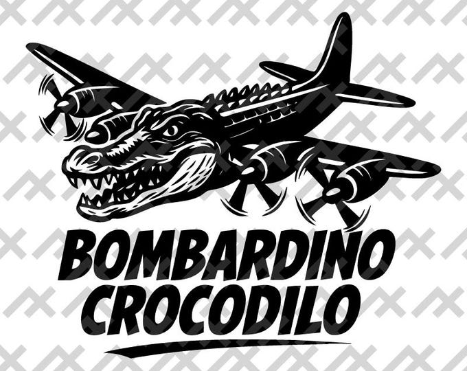 Bombardino Crocodilo SVG: Crocodile Airplane Meme Design (digital ...