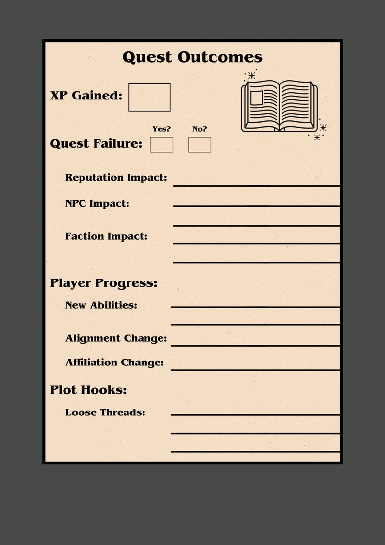 DM Quest Tracker Deluxe for Dnd and Tabletop Games - Etsy