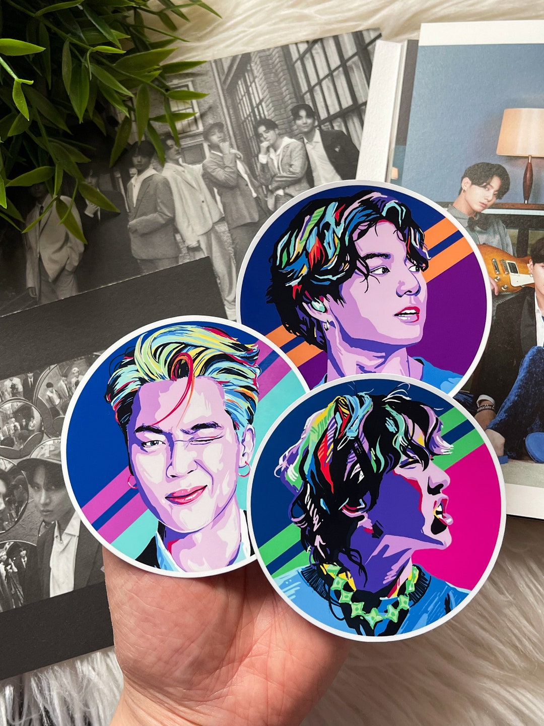 3J Stickers BTS Stickers Hobi Jimin Jungkook Laptop Decals Bangtan Kpop ...