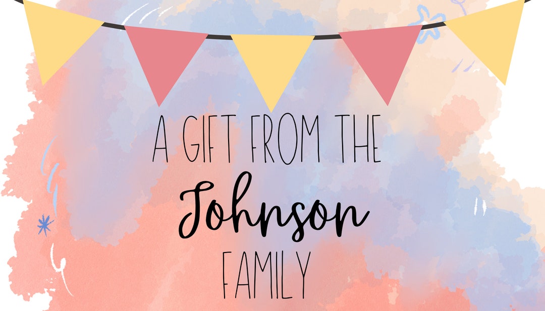 EDITABLE Family Gift Tags, Cute Watercolor Last Name Gift Tags, Present ...