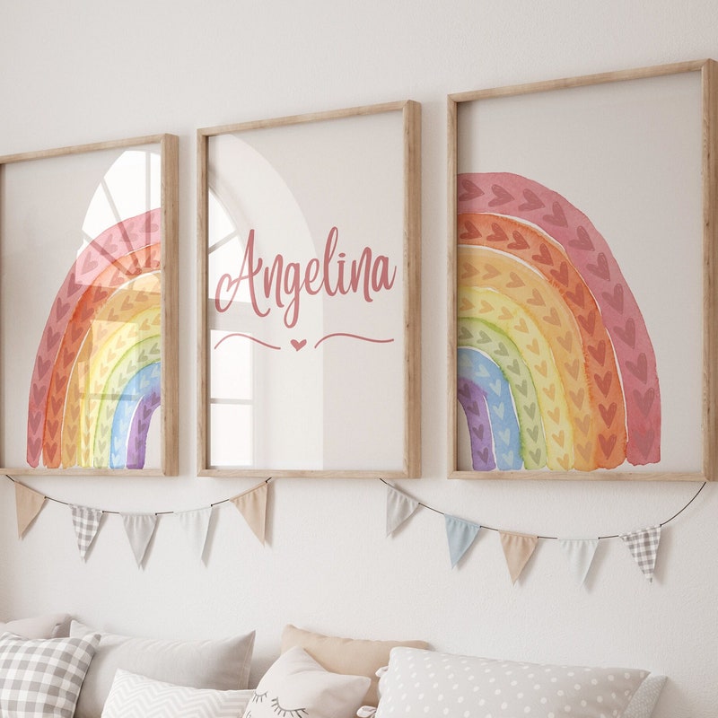 Rainbow Name Sign - Etsy